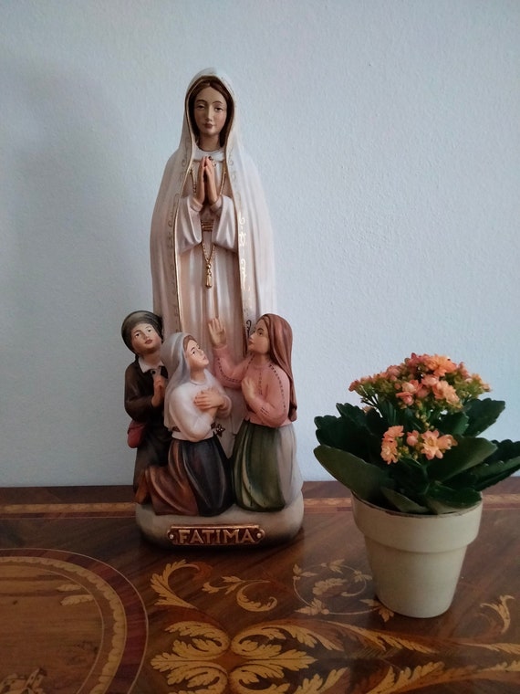 Our Lady of Fatima Wooden Statue VARIOUS SIZES AVAILABLE - Etsy