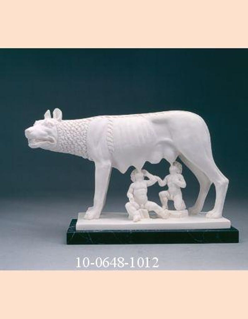 Statue Depicting the Capitoline Wolf in White Marble Dust | Italy | the ...