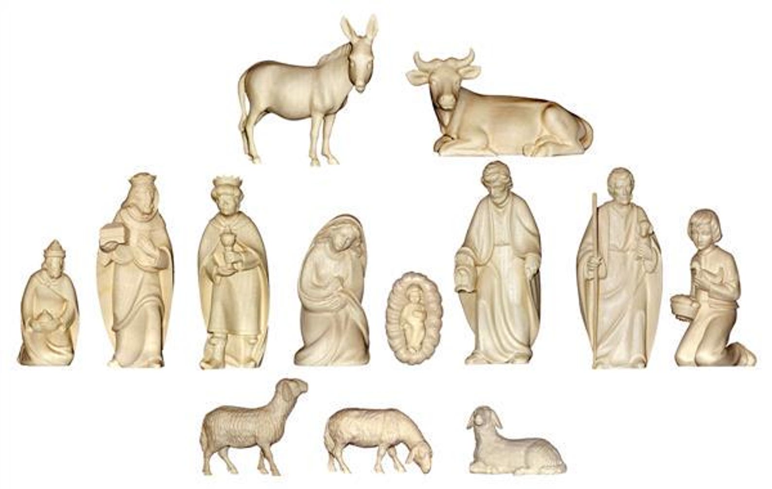 52 Characters Figures Modern Wooden Nativity Scene Made in Val Gardena ...