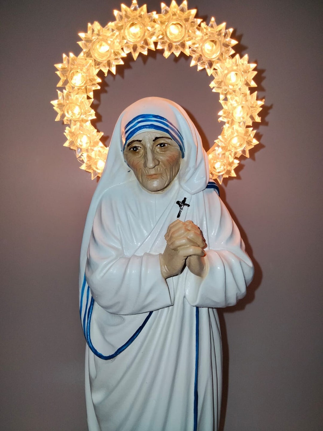 Saint Mother Teresa of Calcutta Statue in Colored Resin Cm 30 11,81 ...