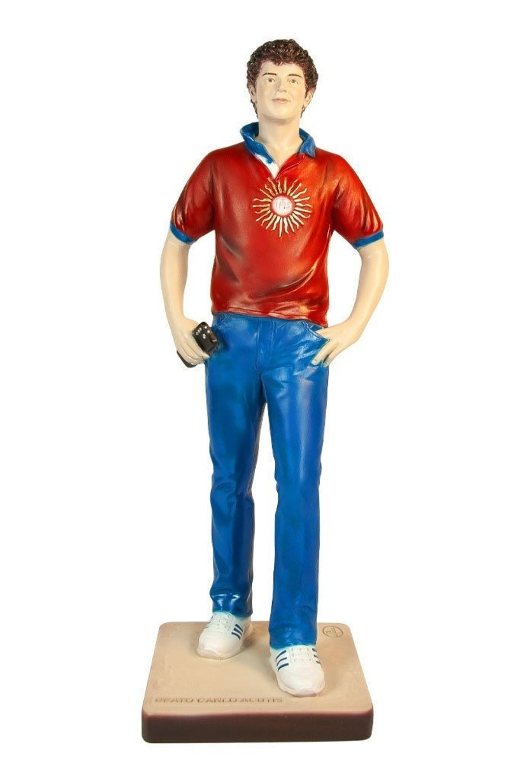 Statue of Carlo Acutis in Hand-painted Marble Dust 37 Cm 14.56 ...