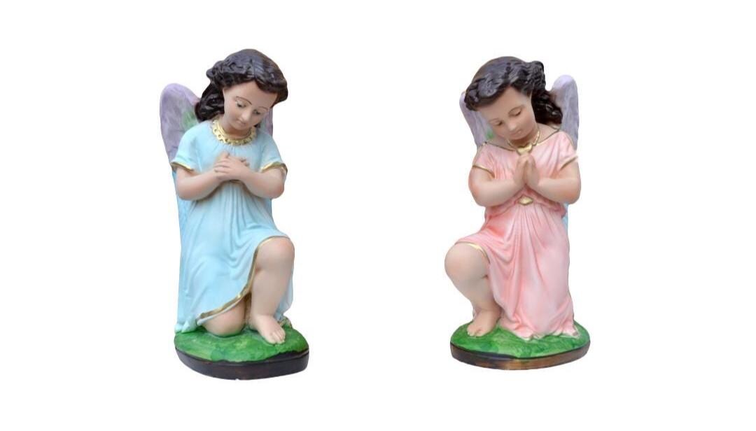 Angels in Adoration Resin Statue, 20 Cm, Colored Resin. Suitable for ...