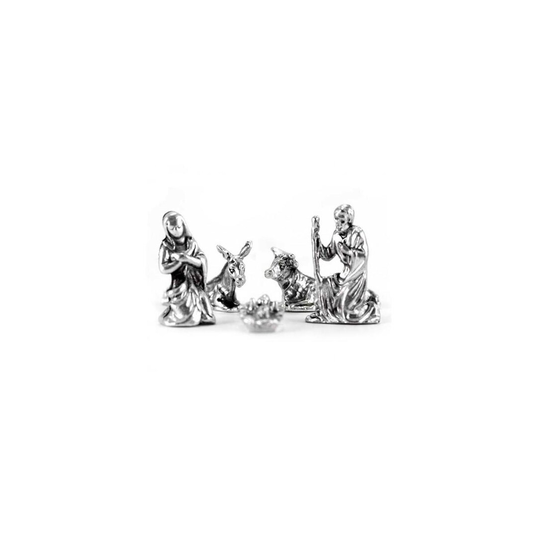Miniature Nativity Scene - 3cm Metal Nativity Scene for Christmas ...