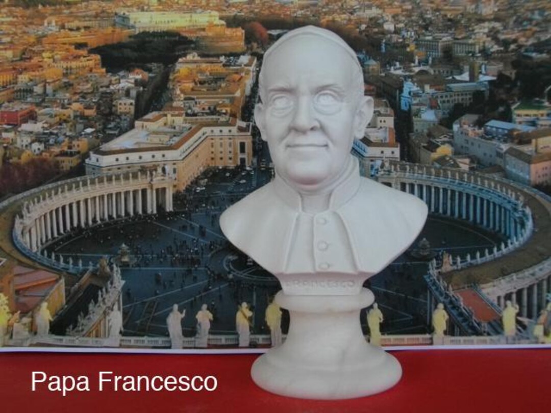 Bust Statue of Pope Francis in Marble Dust 15 Cm | 9.50'' Pope Francis ...