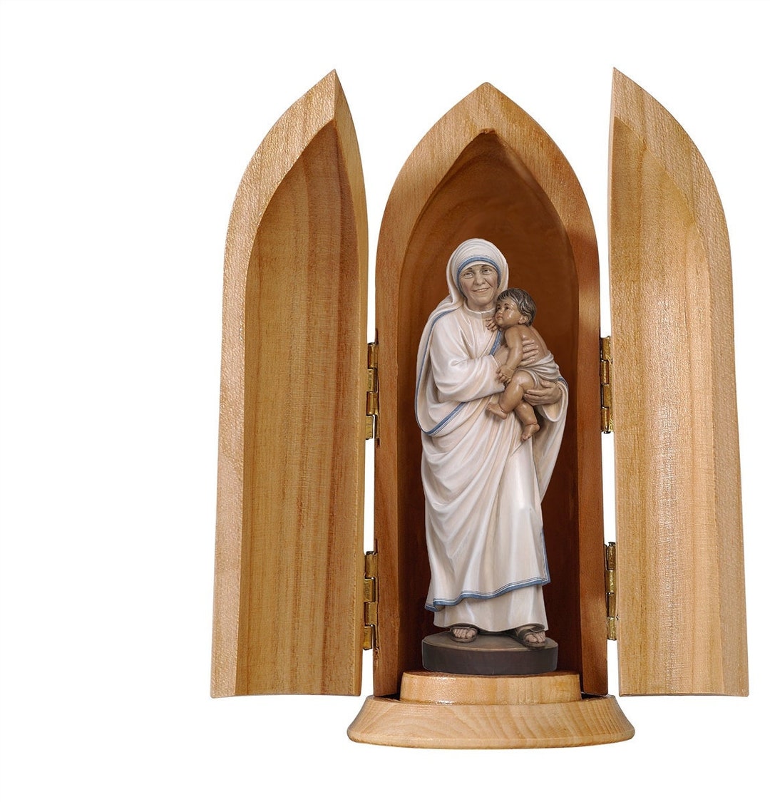 Wooden Statue of Saint Mother Teresa of Calcutta Cm 10 3.94 Inches Hand ...