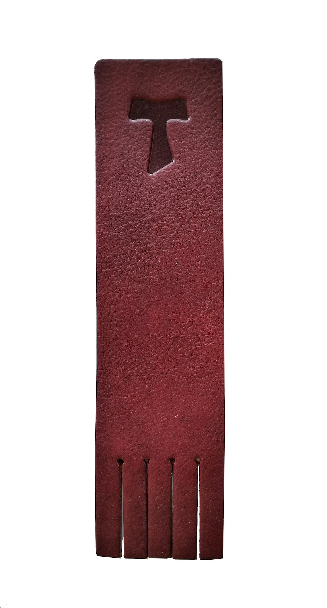 Genuine Leather Bookmark With Engraved Tau Cross. Gift Idea. Saint ...
