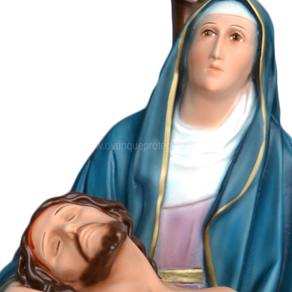Pietà beeld in gekleurde hars 40 cm 1574 inch geschikt voor - Etsy België