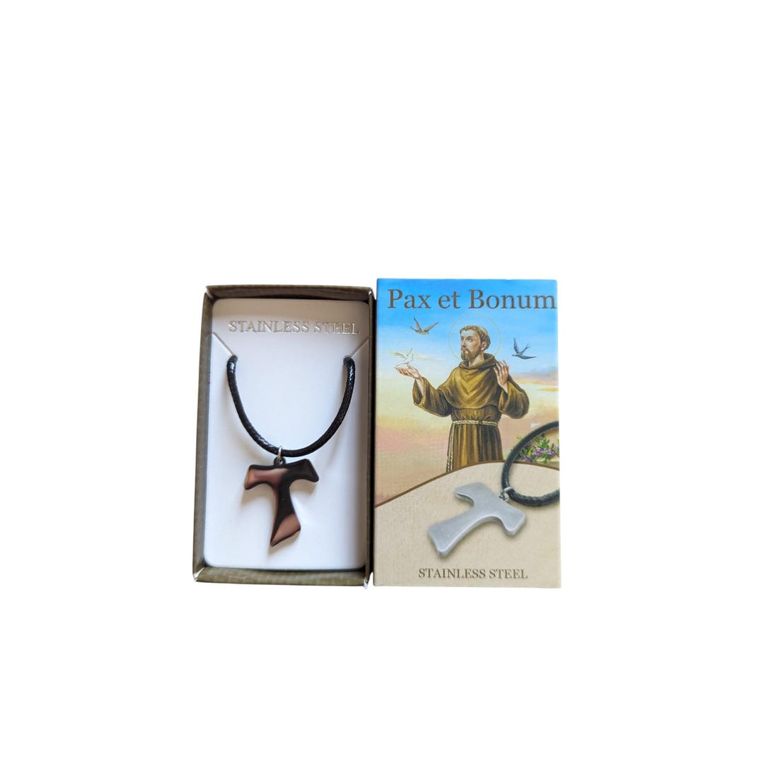 St. Francis Tau Cross Necklace | Stainless Steel Choker Pendant | Pax ...