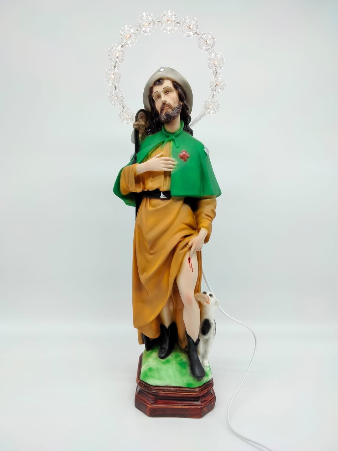 Statue of Saint Rocco 45 Cm High 17.71 Inches in Colored Resin With ...