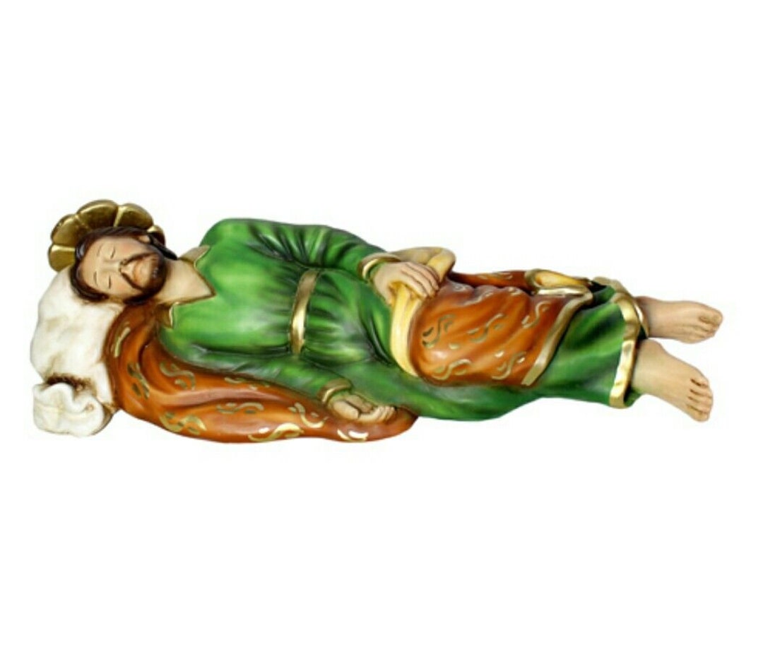 Sleeping Saint Joseph Resin Statue Pope Francis Cm 40. 15.75'' Sleeping ...