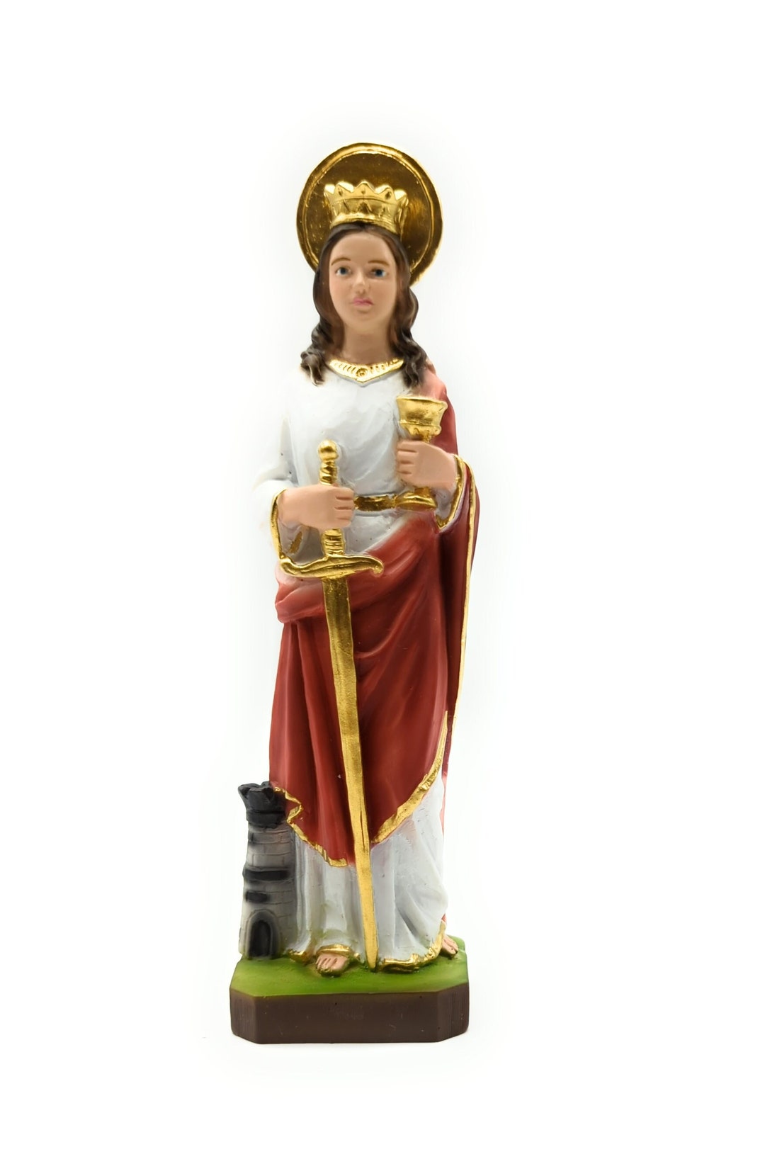 Statue of Saint Barbara Cm 24 in Marble Powder. 9.45'' St. Barbara ...