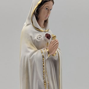 Statue of Maria Rosa Mystica 30 Cm in Marble Dust. Our Lady of Mystical ...