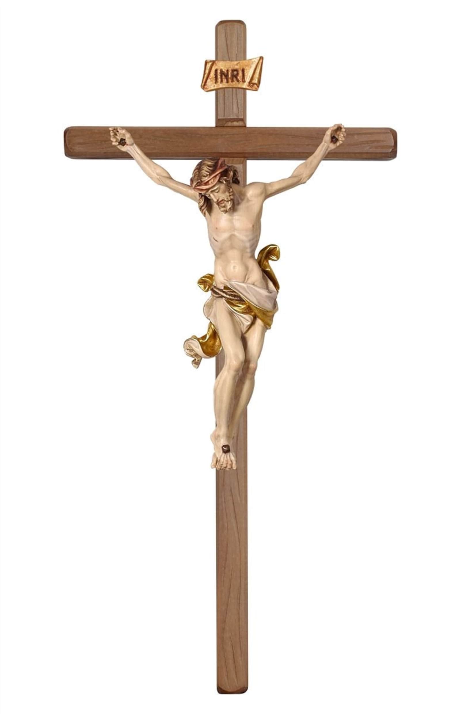 Wooden Crucifix With Body of Christ in Resin, Hand-painted in Val ...