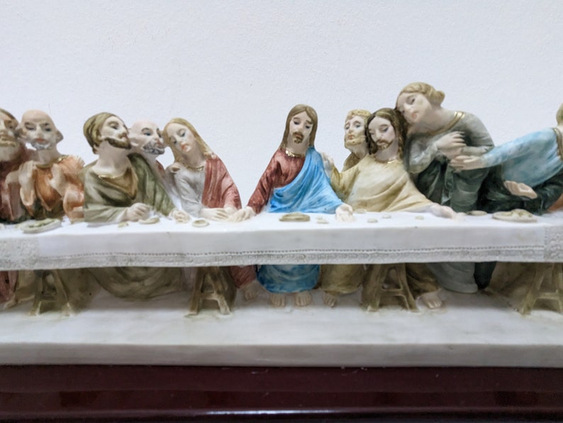 Statue of the Last Supper Made of Marble Dust Hand Painted in - Etsy