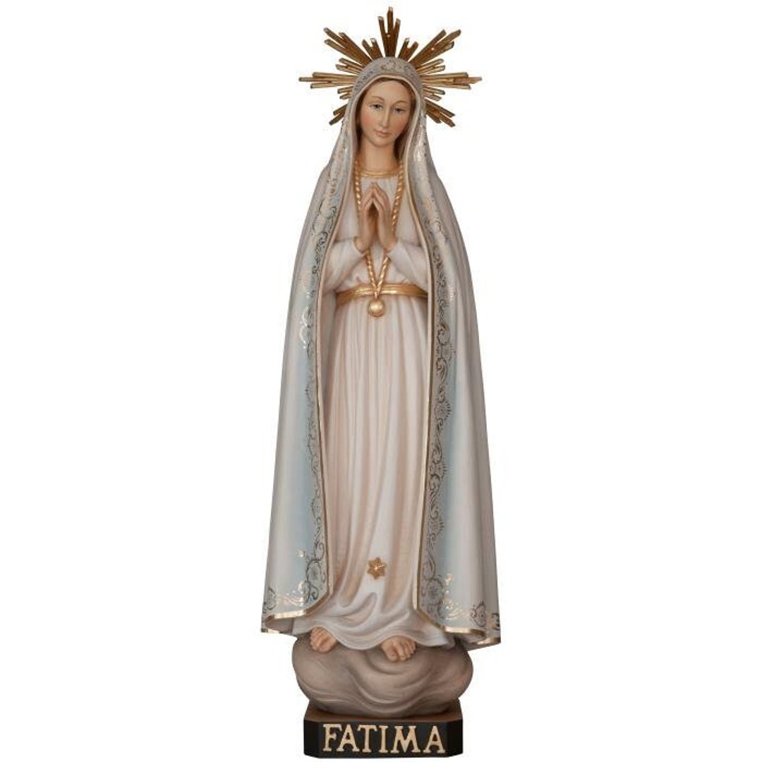 Wooden Statue of Our Lady of Fatima With Halo, Madonna of Fatima ...