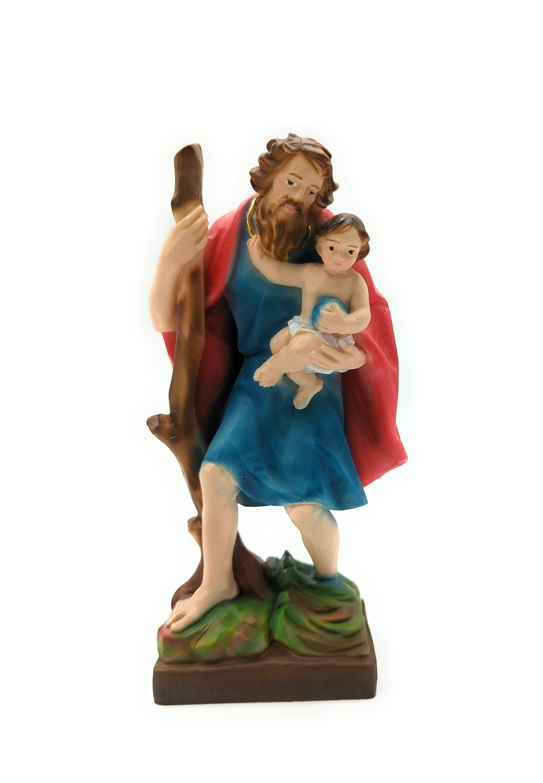Statue of Saint Christopher 20 Cm in Marble Dust. 7.87'' Saint ...