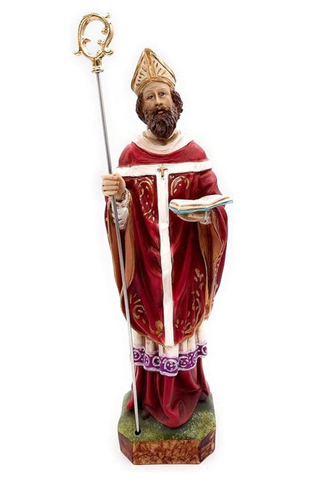 St. Julian the Bishop Resin Statue, 30cm, Hand Painted, Made in ...