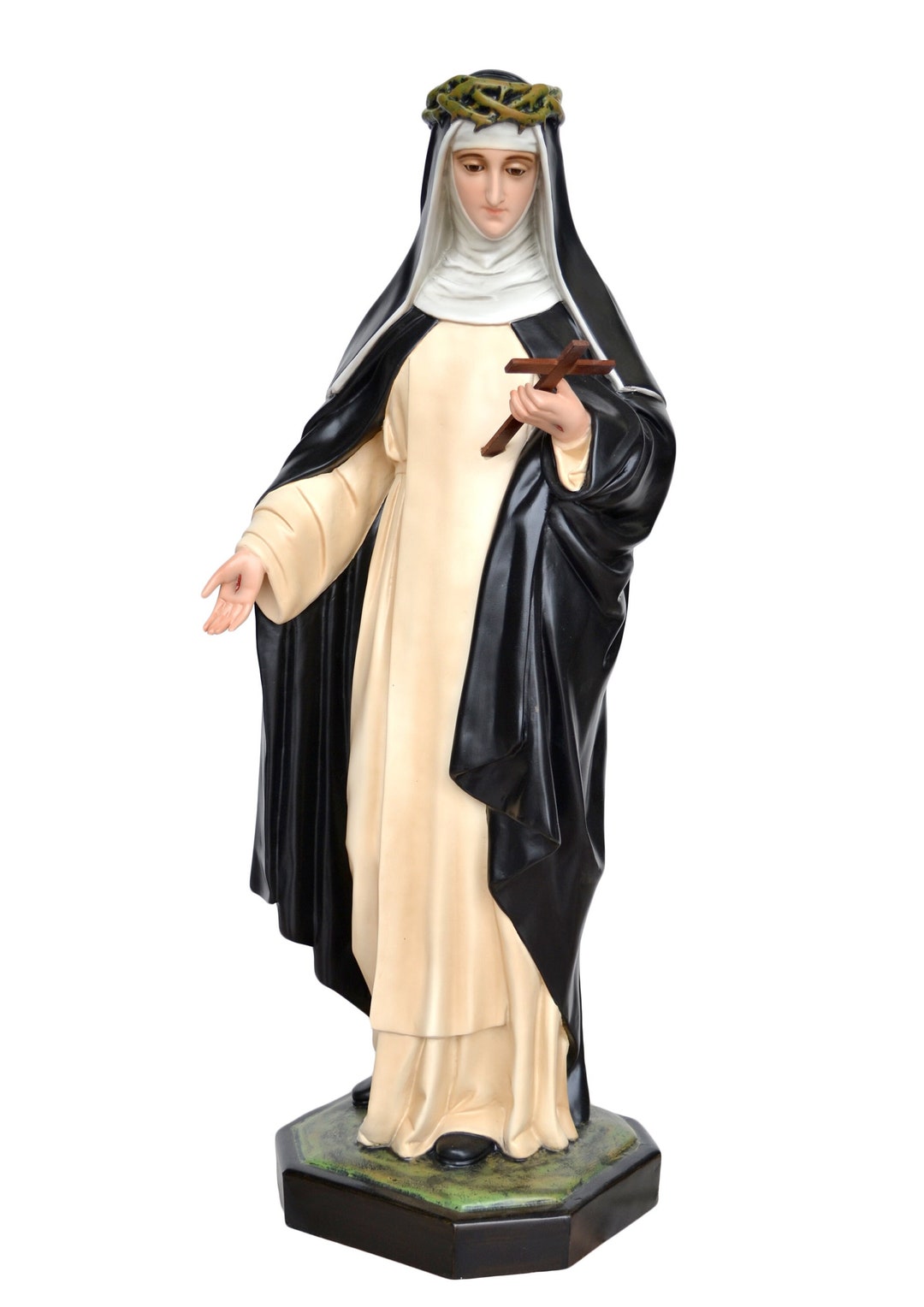 Statue of St. Catherine of Siena 80 Cm 31.49'' in Colored Resin, Hand ...