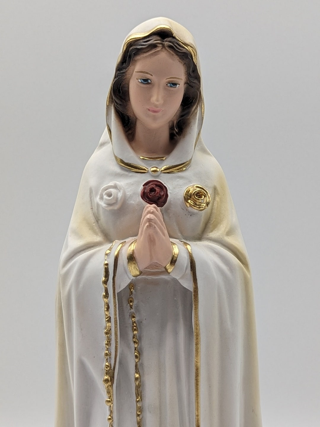 Statue of Our Lady of the Mystical Rose, 30 Cm, in Marble Dust. - Etsy