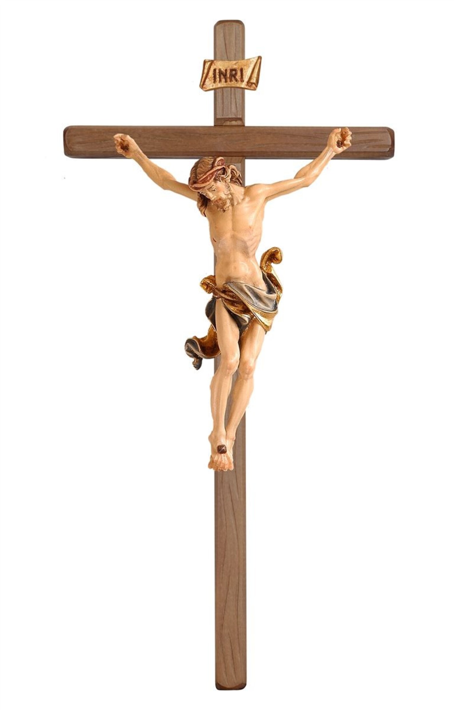 Wooden Crucifix With Body of Christ in Resin, Hand-painted in Val ...
