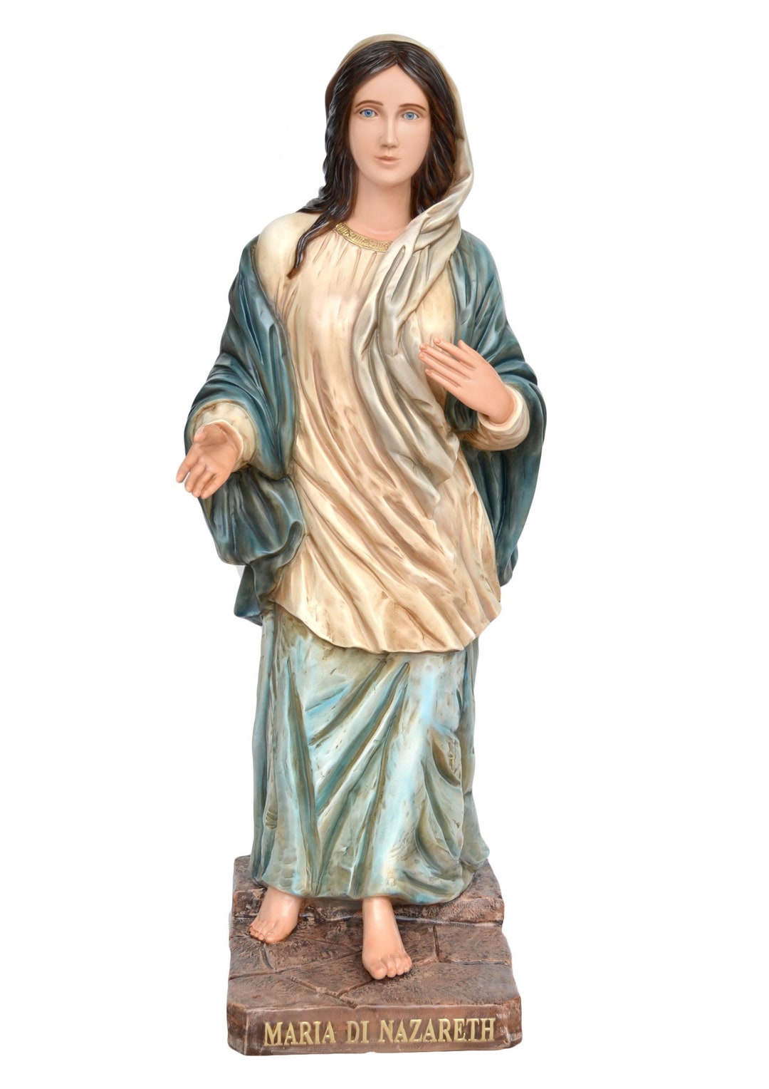 Mary of Nazareth Fiberglass Statue, 120 Cm, Colored Fiberglass. 47.24 ...
