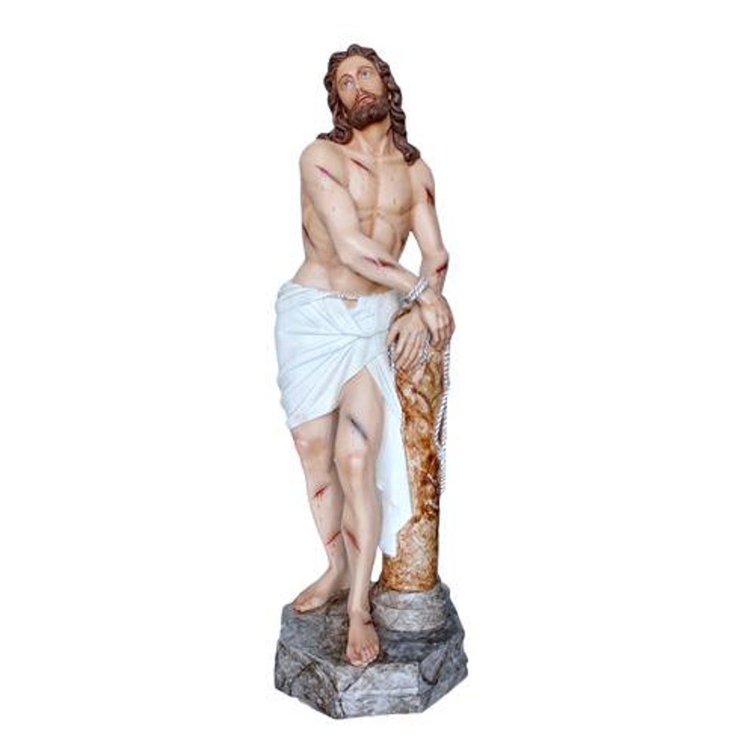 Statue of Jesus Christ Tied to the Column in Hand-painted Fiberglass ...