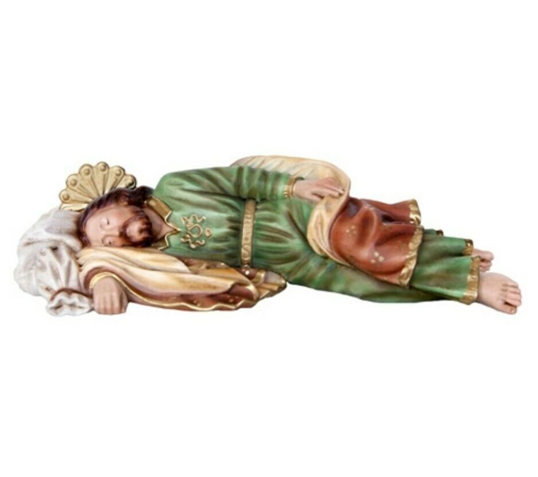 Sleeping Saint Joseph Resin Statue Pope Francis Cm 30. 11.81'' Sleeping ...