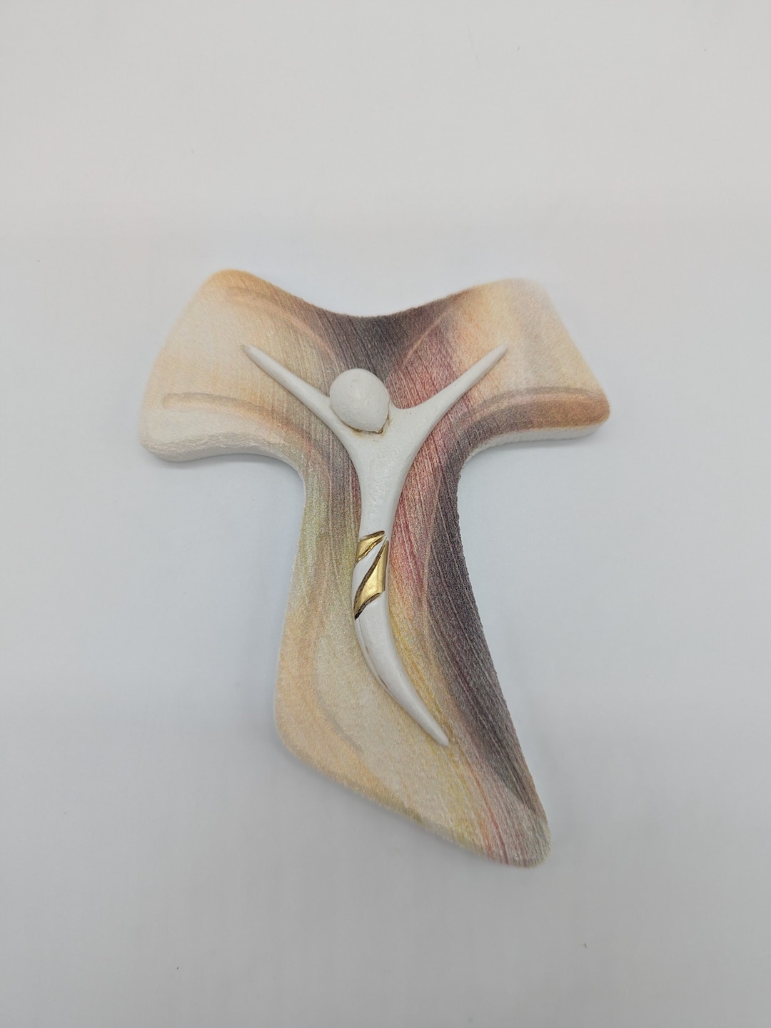 Modern Stone Effect Tau Cross With Stylized Christ Made in Italy - Etsy