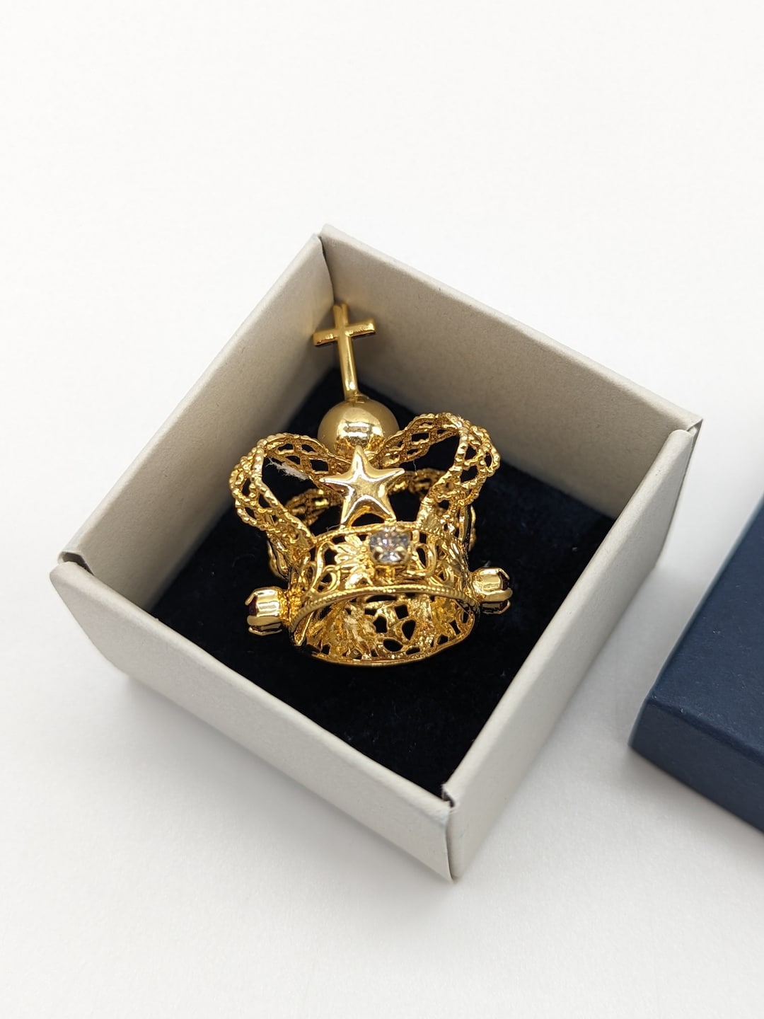 Crown for Sacred Statues Diameter Cm 1,5 0.59'' in Gilded Brass With ...
