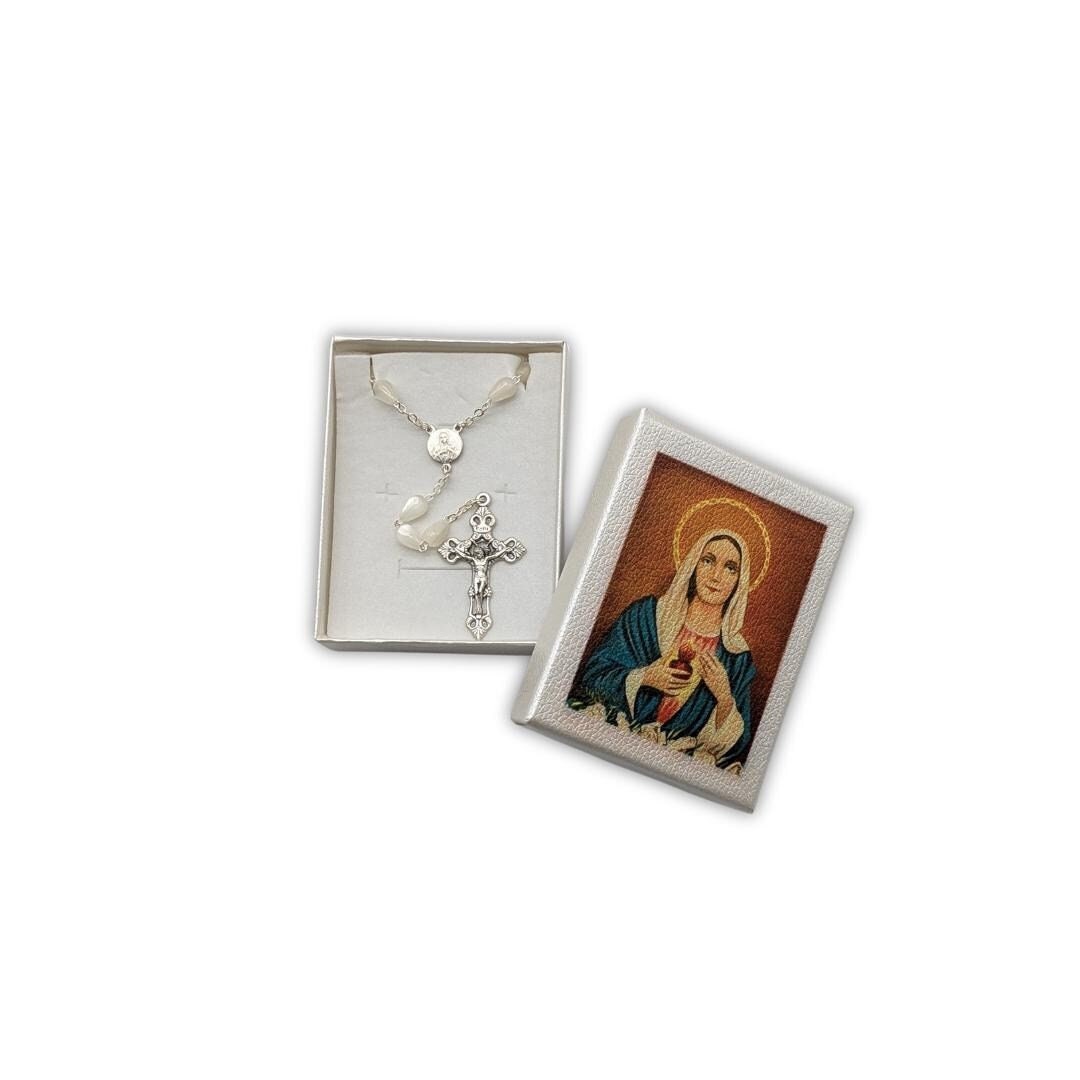 Rosary of Our Lady of Tears Cm 43 Grains Mother of Pearl Effect. Rosary ...