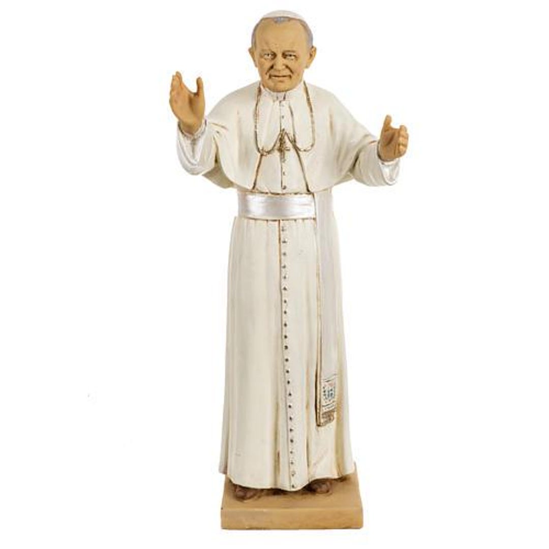 Statue of Pope John Paul II Cm 50 in Colored Resin | Made in Italy | 20 ...