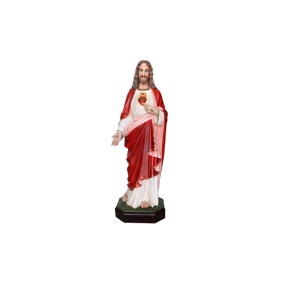 Sacred Heart of Jesus Resin Statue Cm 110. Suitable for Indoors and ...