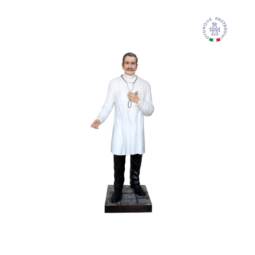 Fiberglass Statue of Saint Giuseppe Moscati 190 Cm. Suitable for Indoor ...