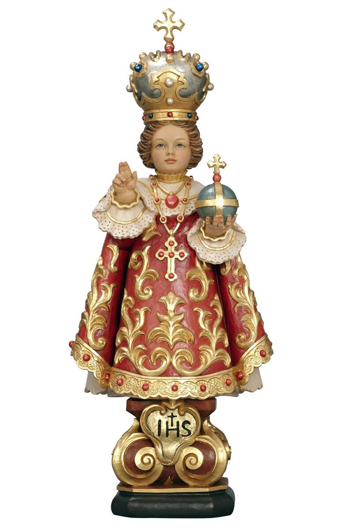 Statue of the Infant Jesus of Prague in Wood From Val Gardena, in Hand ...