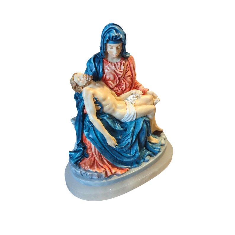 Hand-painted Marble Dust Statue of the Pietà, 16 Cm High. 6.30'' Pieta ...