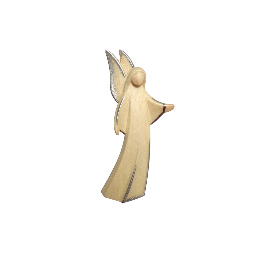 Wooden Guardian Angel 8cm | Modern Style Protective Angel Statue | Val ...