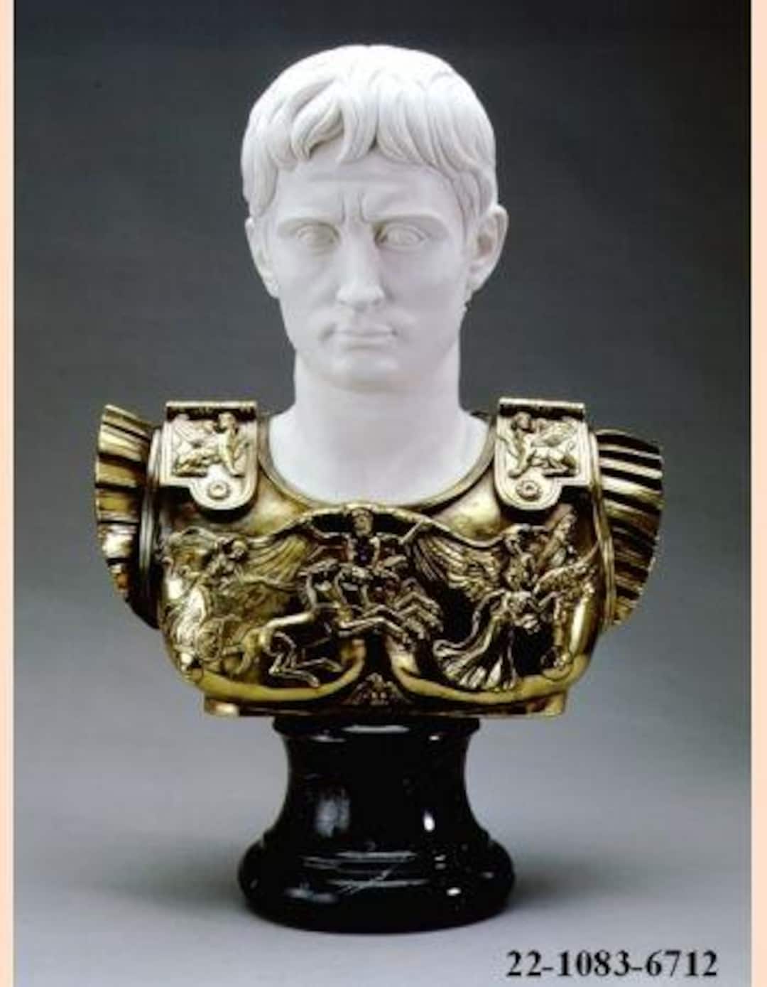 Statue of Caesar Augustus (bust) in White Marble Dust | Italy | Caesar ...