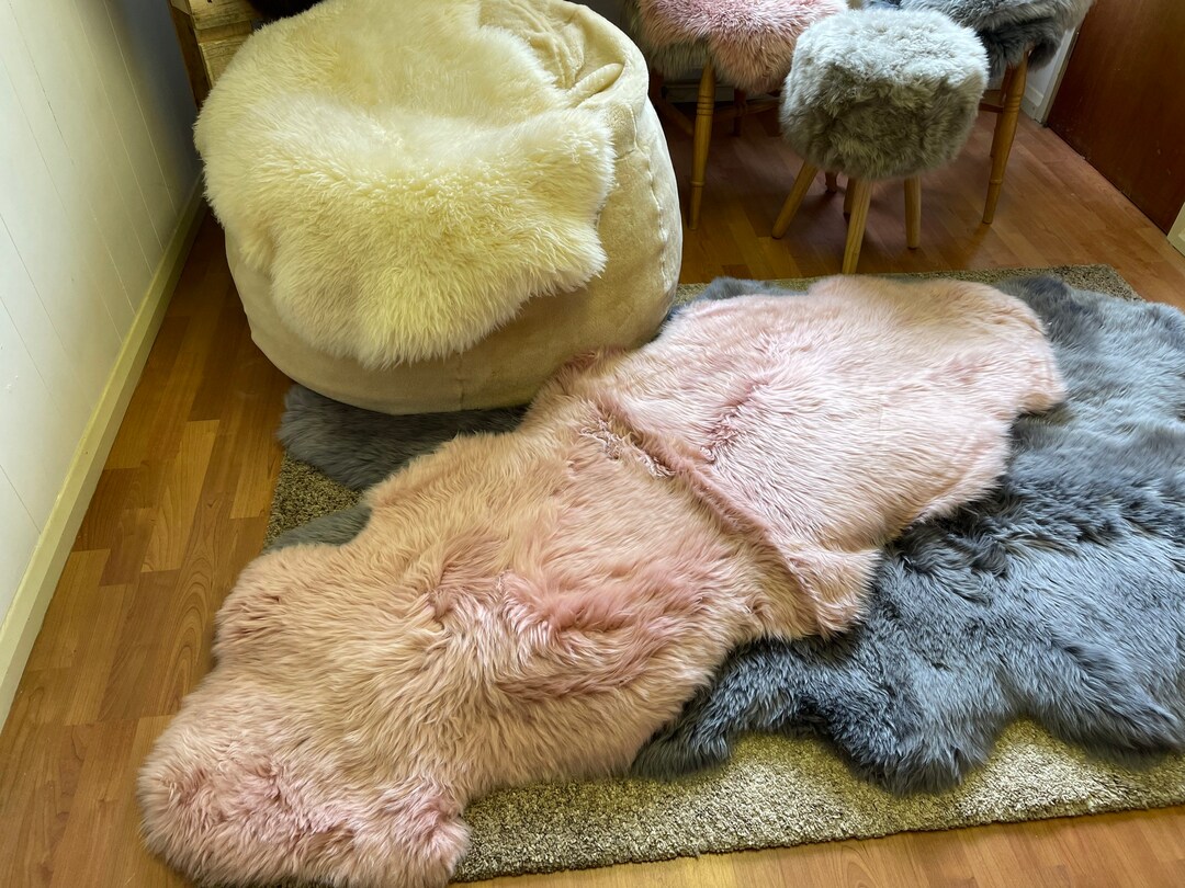 Pink Sheepskin Rug Double Perfect Home Gift, Gift for Her - Etsy UK
