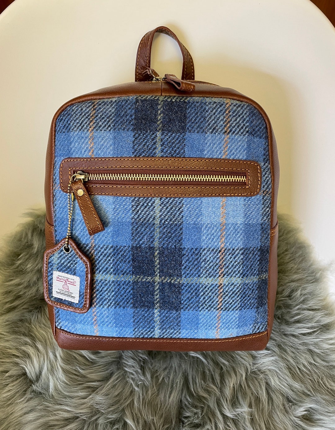 Harris Tweed Large Backpack - Etsy