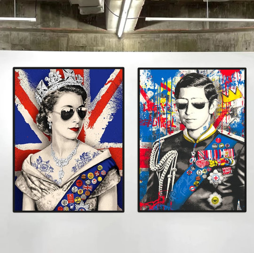 King and Queen Graffiti Poster Street Art Picture Printed Banksy Style ...