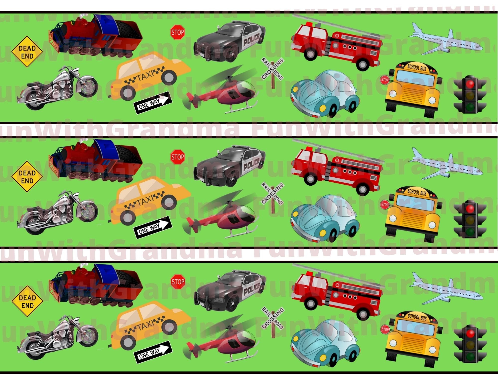 Transportation Printable Bulletin Board Borders PDF Download - Etsy