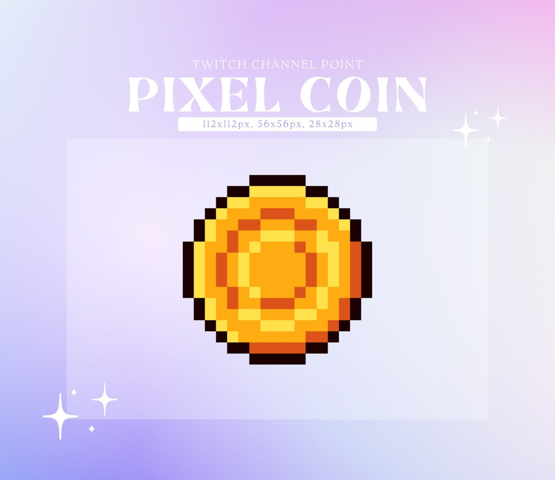 Twitch Channel Points Icon | Pixel Coin - Etsy