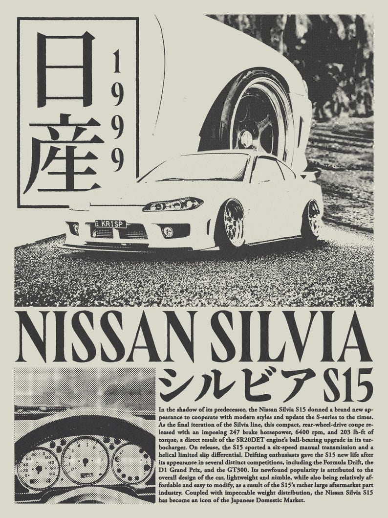 Nissan Silvia S15 Poster | Art Print | Poster | JDM Car - Etsy
