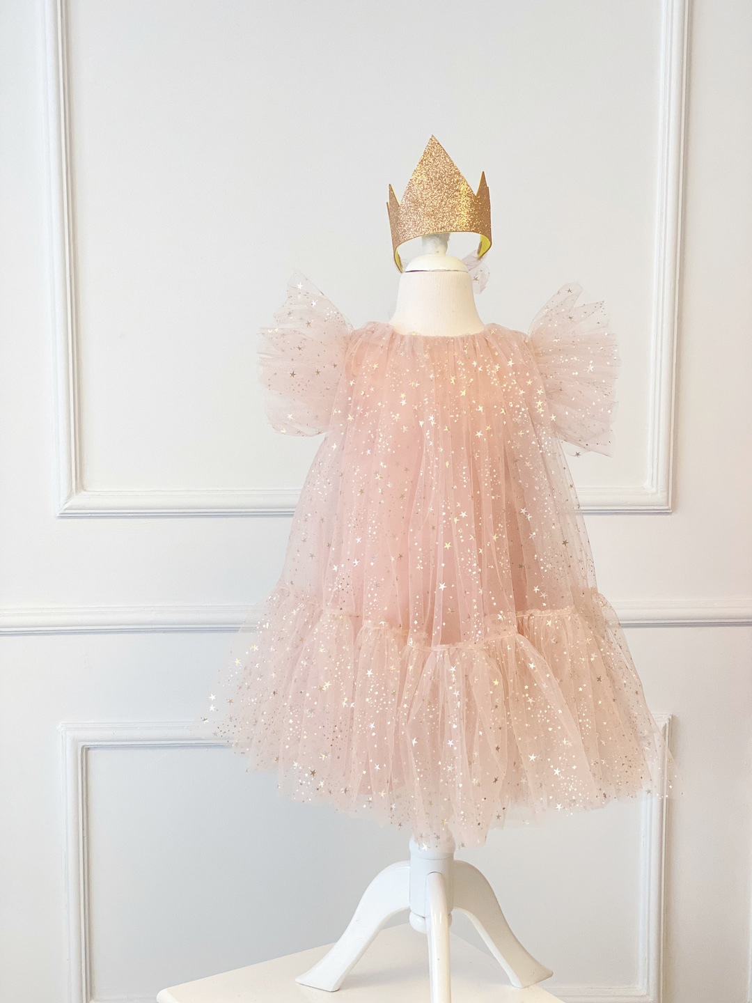 Powder Pink Girl Dress, Flower Toddler Wedding Gown, Fairy Princess ...