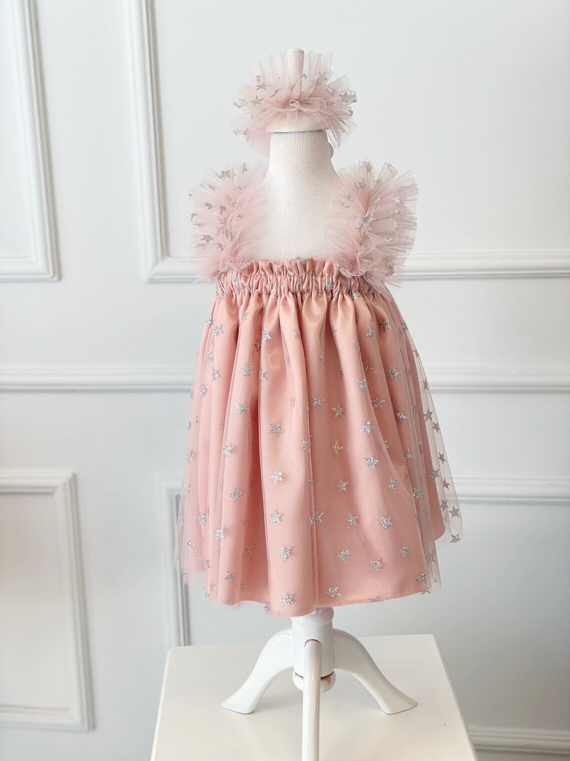 Boho Pink Star Girl Dress Toddler Sequin Star Dress Rose - Etsy