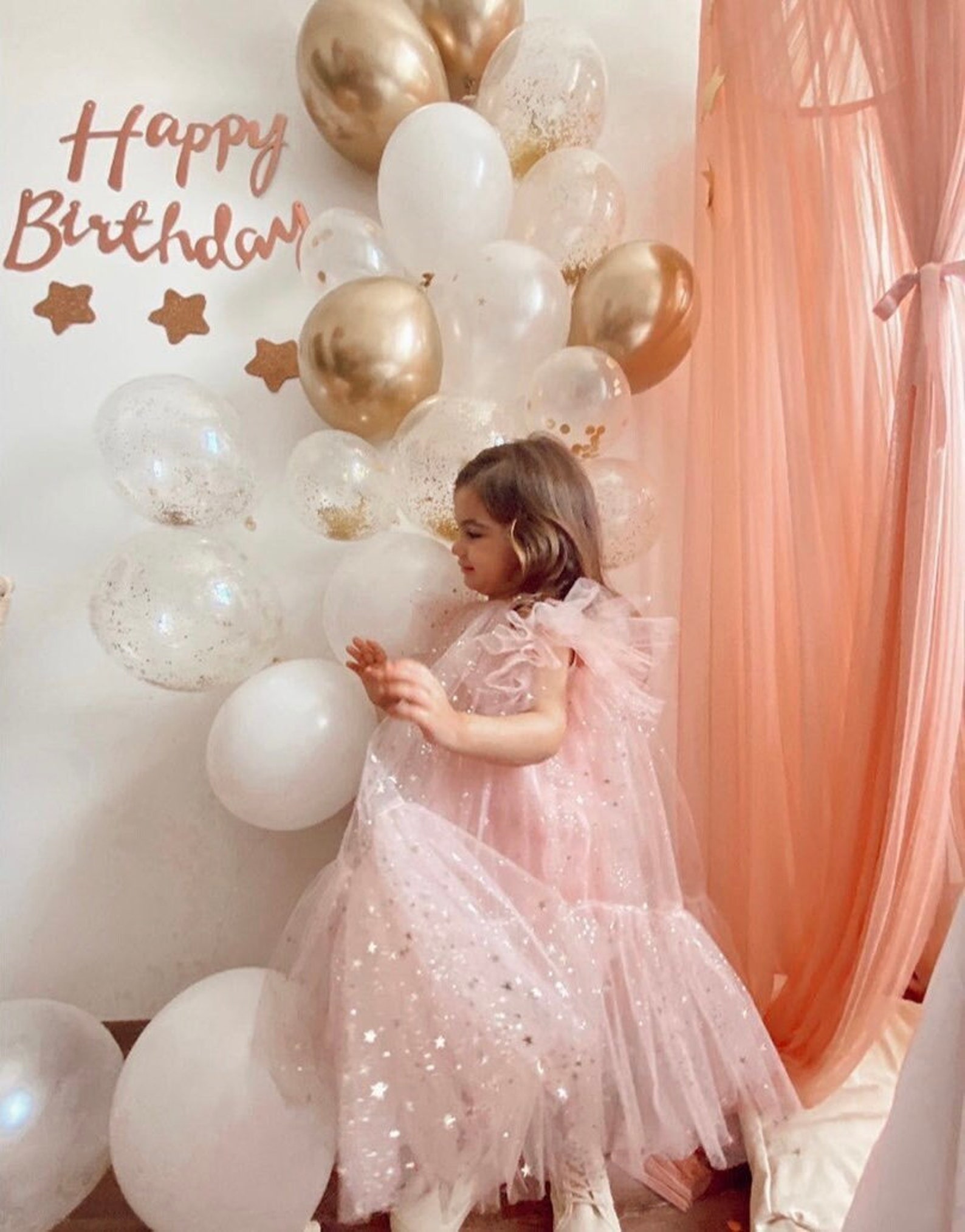 Powder Pink Girl Dress, Flower Toddler Wedding Gown, Fairy Princess ...