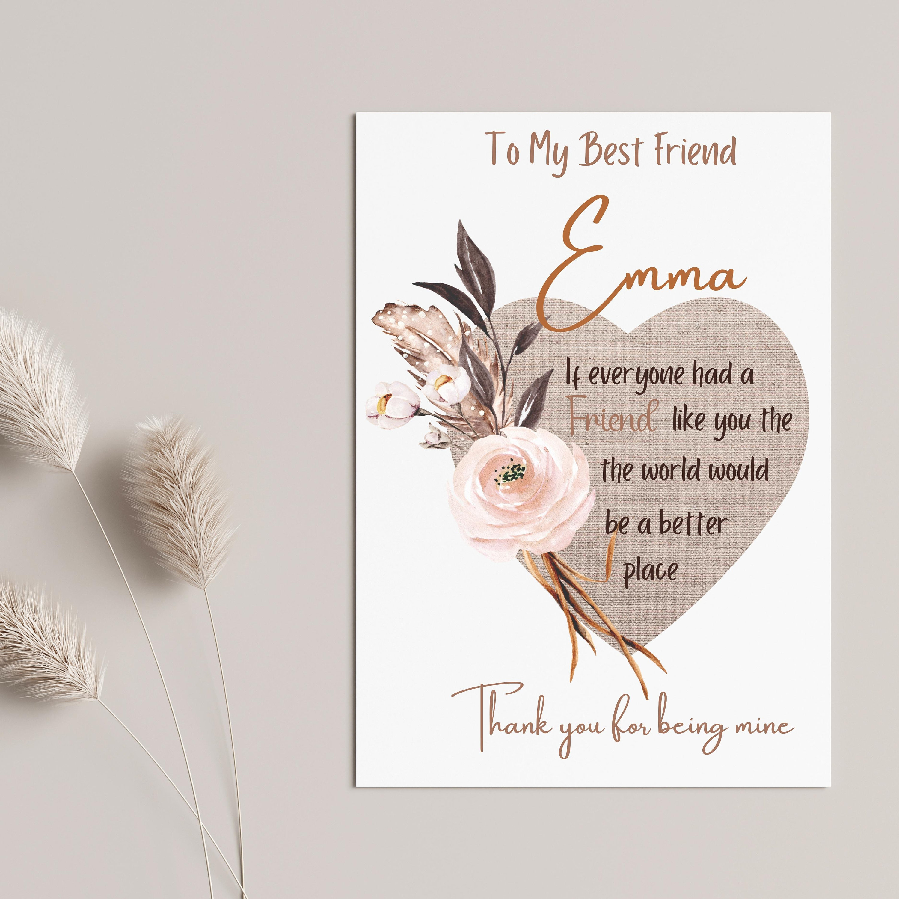 Best Friend Card for Special Friend Birthday Card for Her Personalised ...