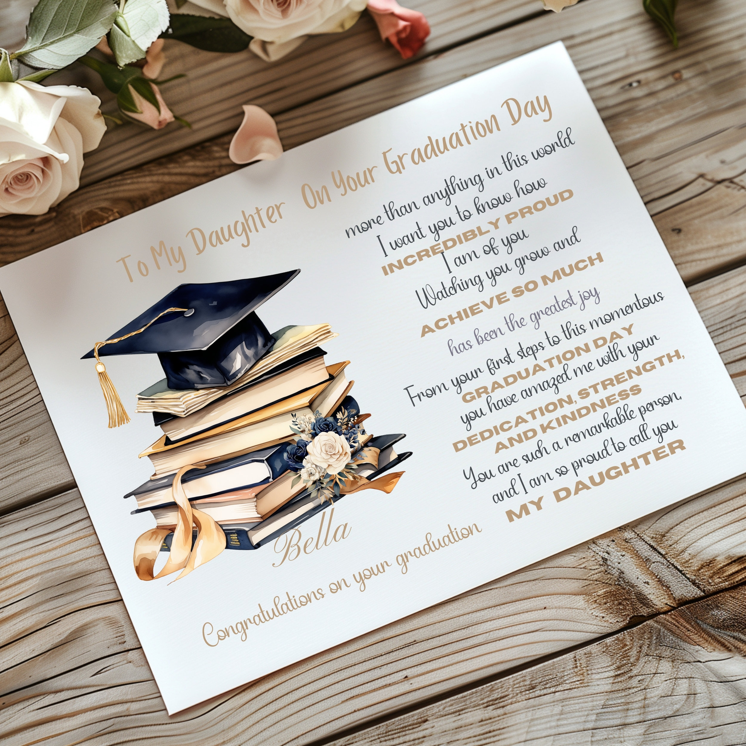 Personalised Daughter Graduation Card for Her Personalised Graduation ...