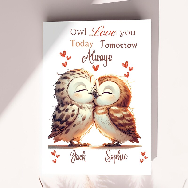 Owl Valentine Card - Etsy