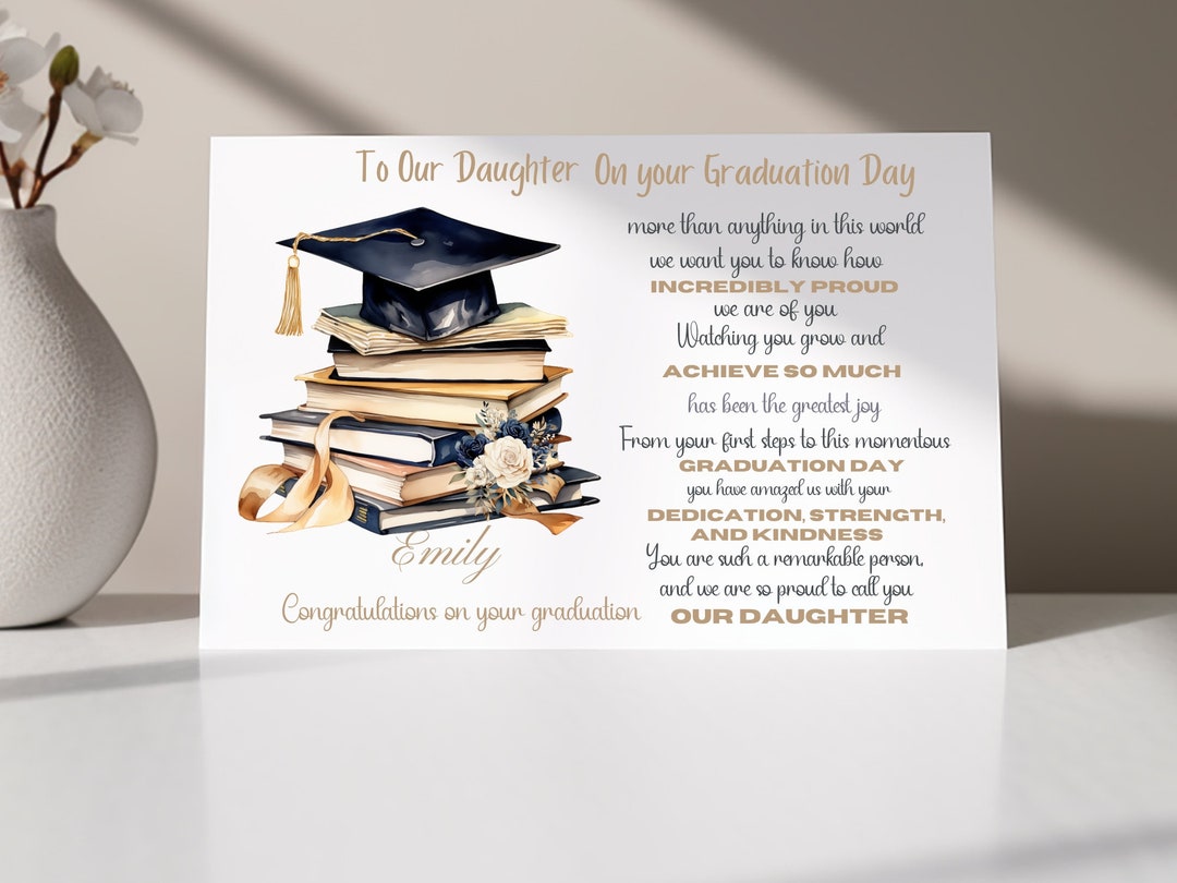 Personalised Daughter Graduation Card for Her Personalised Graduation ...